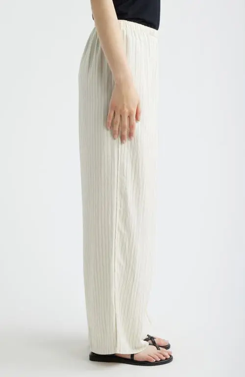 Theory Slit Hem Wide Leg Pants - Rice Multi