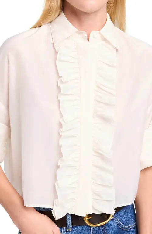 TWP Ruffle Crop Shirt - Ivory