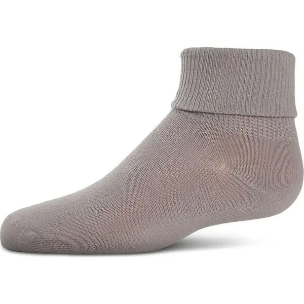 MEMOI Ribbed Triple-roll-cuff Ankle Socks - Silver