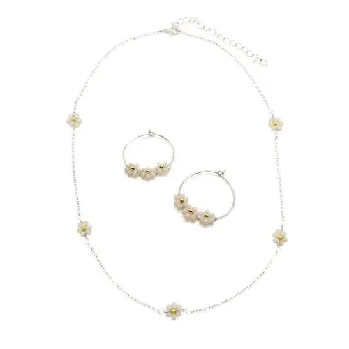 ALEGRIA ACCESSORIES Daisy Crystal Necklace - Silver