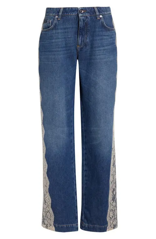 Dolce & Gabbana Lace-paneled Straight-leg Jeans - Variante Abbinata