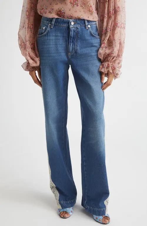Dolce & Gabbana Lace-paneled Straight-leg Jeans - Variante Abbinata