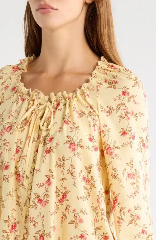 REFORMATION Paloma Lace Trim Cotton Blend Pajamas