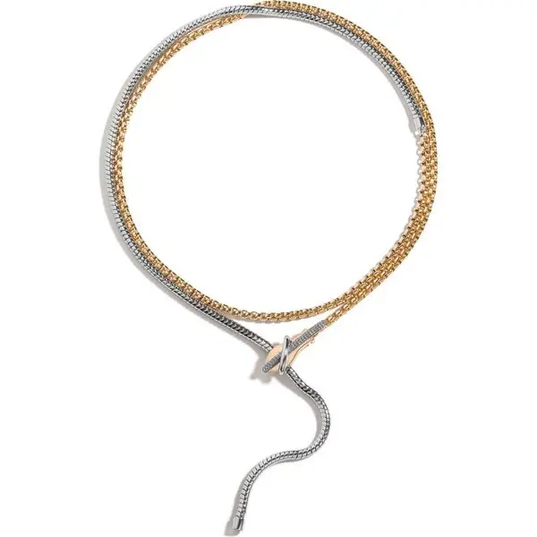 Demarson Venom Lariat Necklace - Gold/silver/crystal