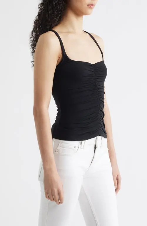 Free People Shimmer Ruched Crossback Camisole - Black