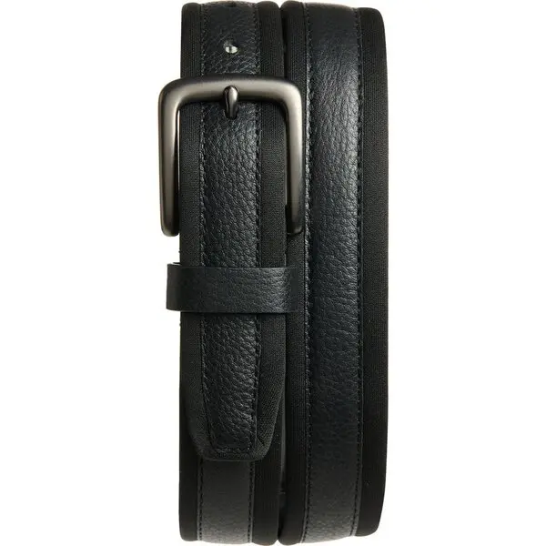 Cole Haan Leather Belt With Neoprene Cushion - Black