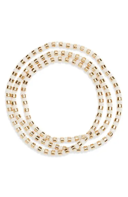 Nordstrom Beaded Convertible Bracelet - White- Gold