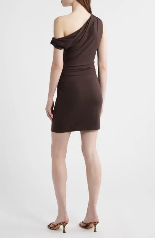 REFORMATION Belle One-shoulder Knit Dress - Mole