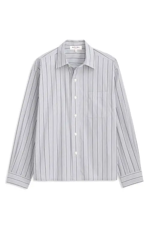 ALEX MILL Franklin Loose Fit Stripe Cotton Button-up Shirt - Ivory/blue