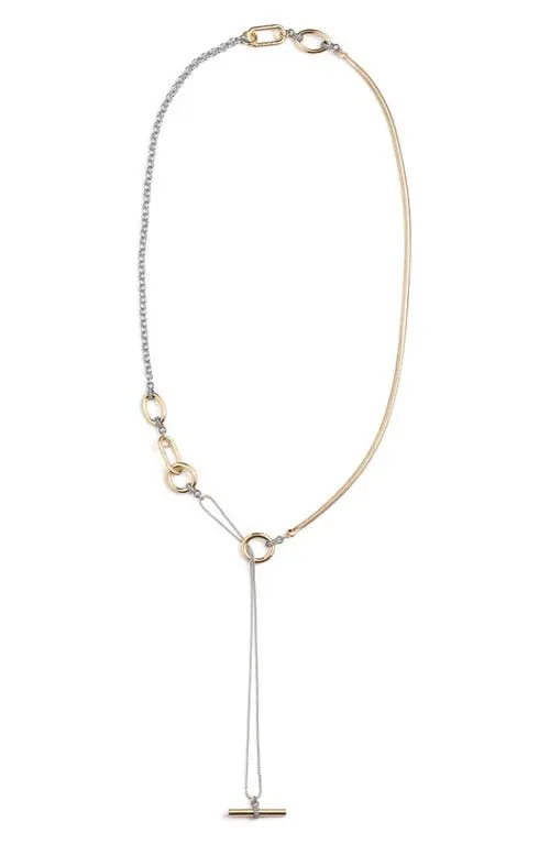 Demarson Benson Mixed Metal Y-necklace - Gold/gunmetal/crystal