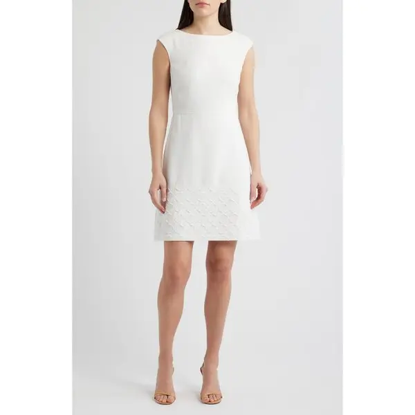 Eliza J Cap Sleeve Soutache Sheath Dress