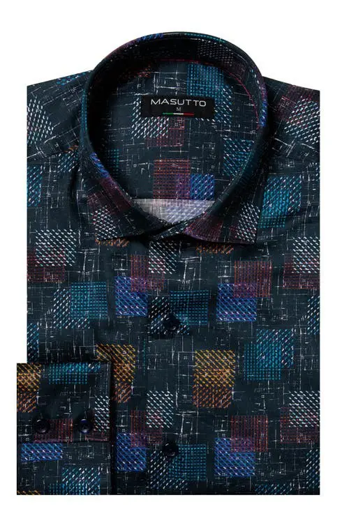 MASUTTO Rob Print Button-up Long Sleeve Shirt - Multicolor
