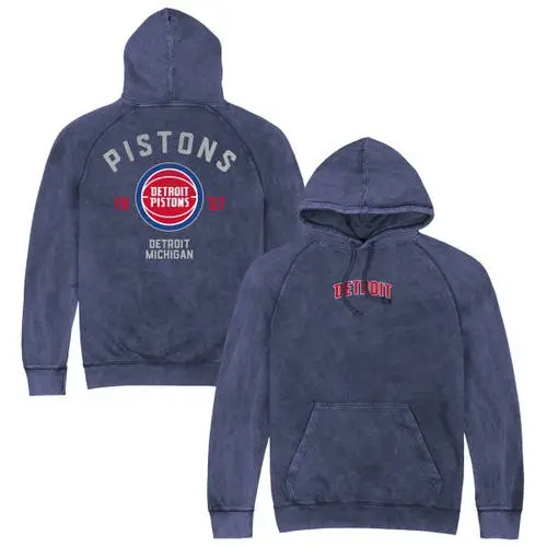 STADIUM ESSENTIALS Detroit Pistons Get Back Vintage Raglan Hoodie - Blue