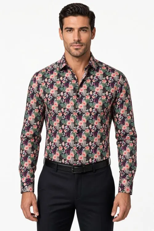 MASUTTO Calama Print Button-up Long Sleeve Shirt