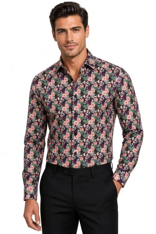 MASUTTO Calama Print Button-up Long Sleeve Shirt