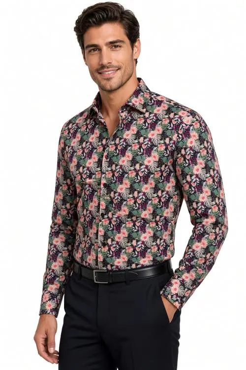 MASUTTO Calama Print Button-up Long Sleeve Shirt