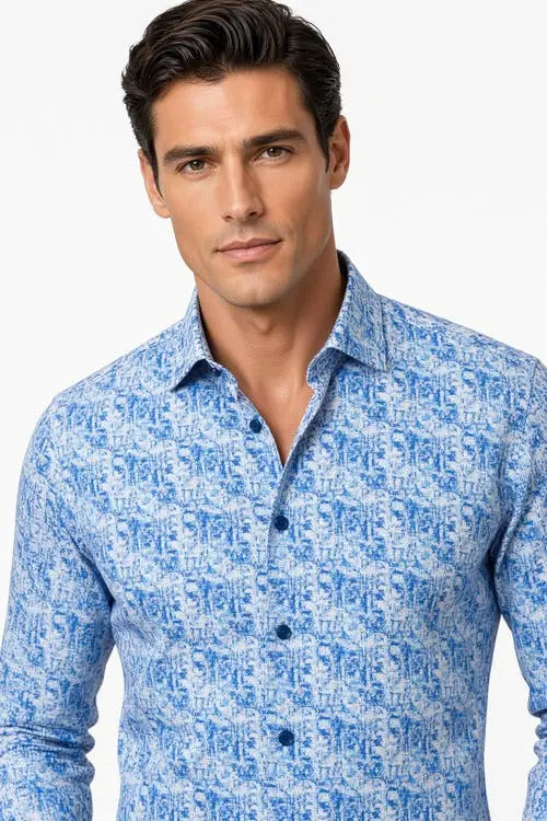MASUTTO Dublin Print Button-up Long Sleeve Shirt