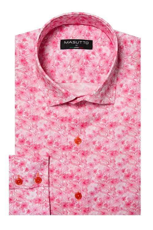 MASUTTO Riga Print Button-up Long Sleeve Shirt
