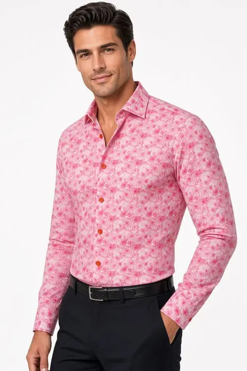 MASUTTO Riga Print Button-up Long Sleeve Shirt