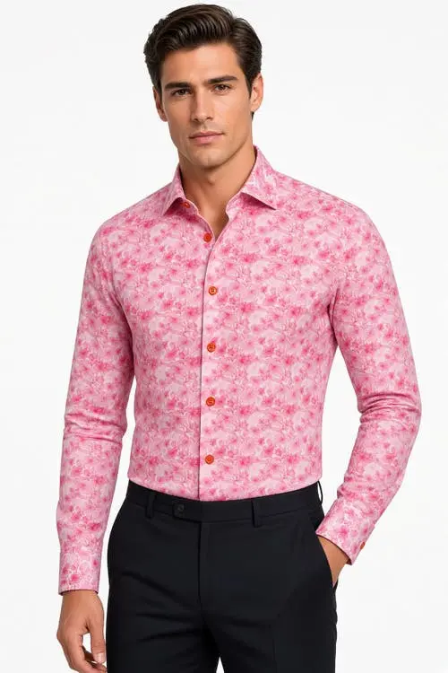 MASUTTO Riga Print Button-up Long Sleeve Shirt