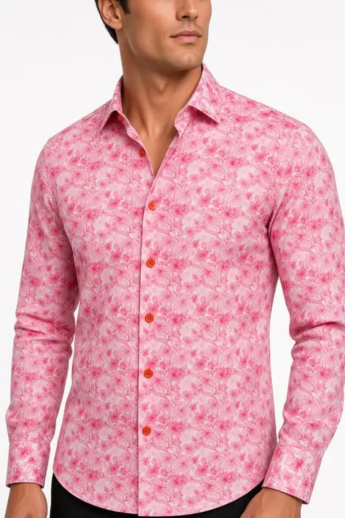 MASUTTO Riga Print Button-up Long Sleeve Shirt