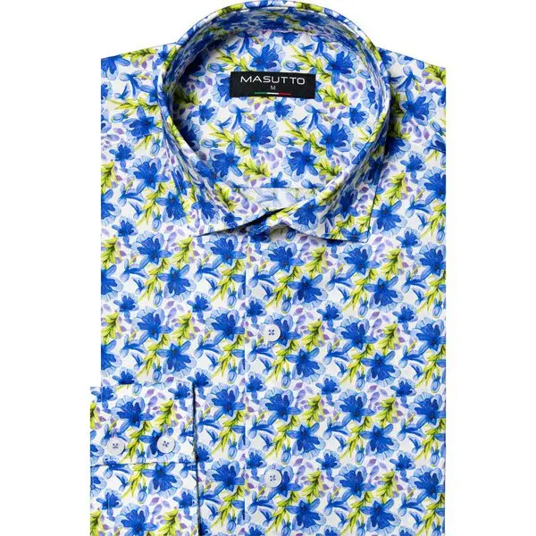 MASUTTO Yoma Print Button-up Long Sleeve Shirt