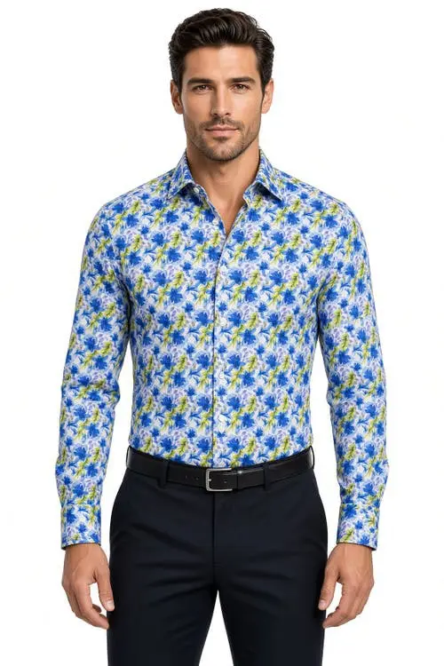 MASUTTO Yoma Print Button-up Long Sleeve Shirt