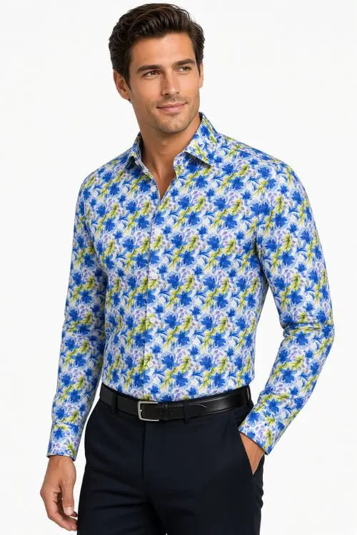 MASUTTO Yoma Print Button-up Long Sleeve Shirt