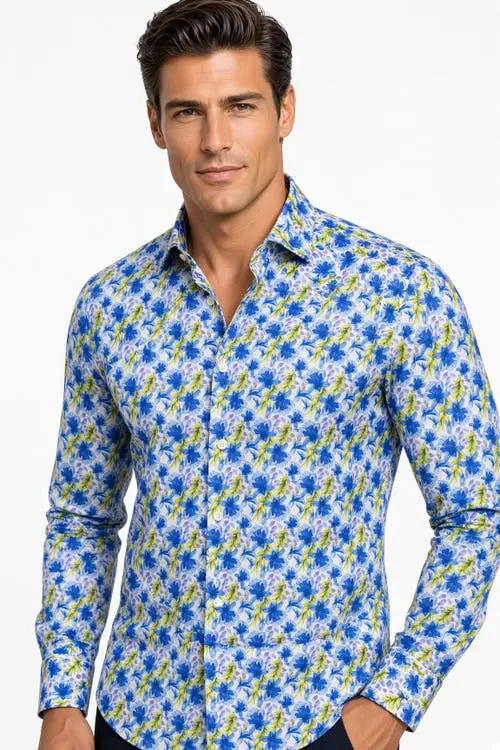 MASUTTO Yoma Print Button-up Long Sleeve Shirt
