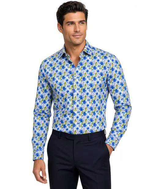 MASUTTO Yoma Print Button-up Long Sleeve Shirt