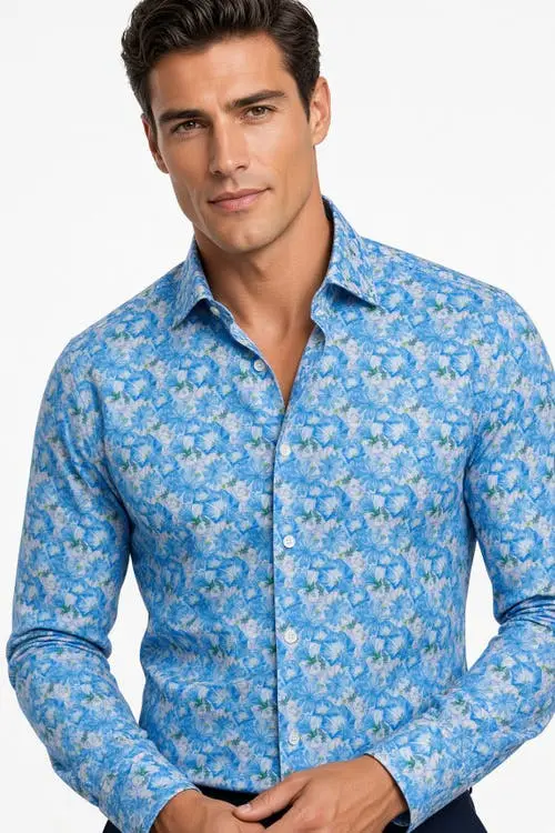 MASUTTO Perth Print Button-up Long Sleeve Shirt