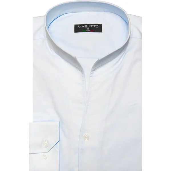MASUTTO Tonali Tulip Stand Up Collar Long Sleeve Shirt - Blue