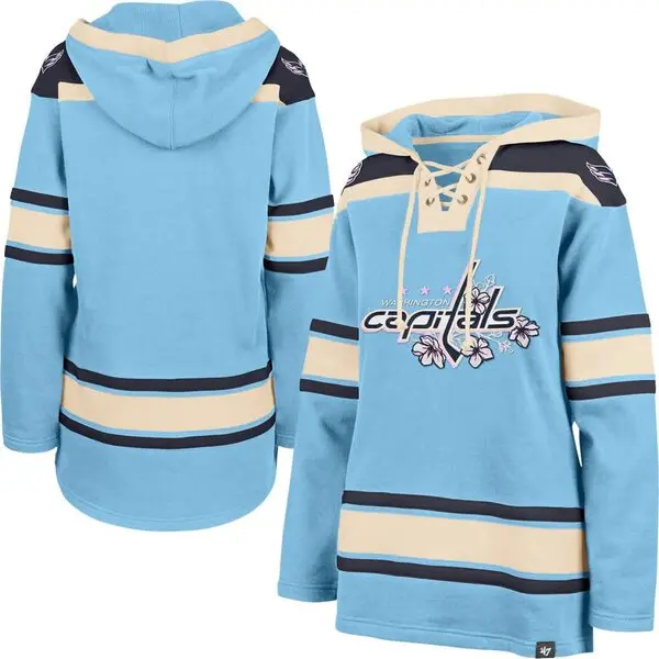 '47 Washington Capitals Superior Lacer Pullover Hoodie - Light Blue