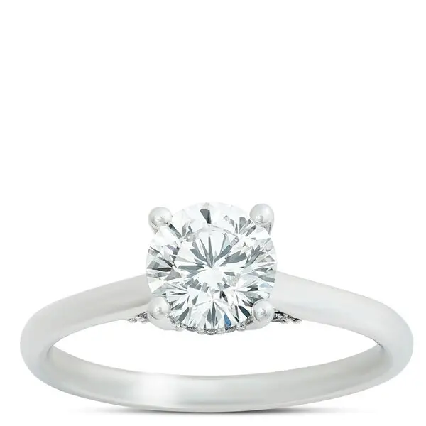 SIGNATURE Round Solitaire Diamond Engagement Ring - Plt