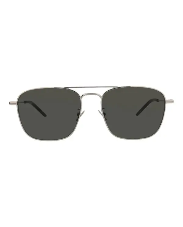 Saint Laurent Aviator Sunglasses - Silver Silver Grey (sl309/30008020/001)