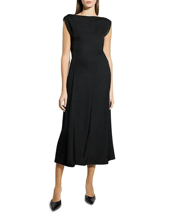 Theory Draped Midi Dress - Black
