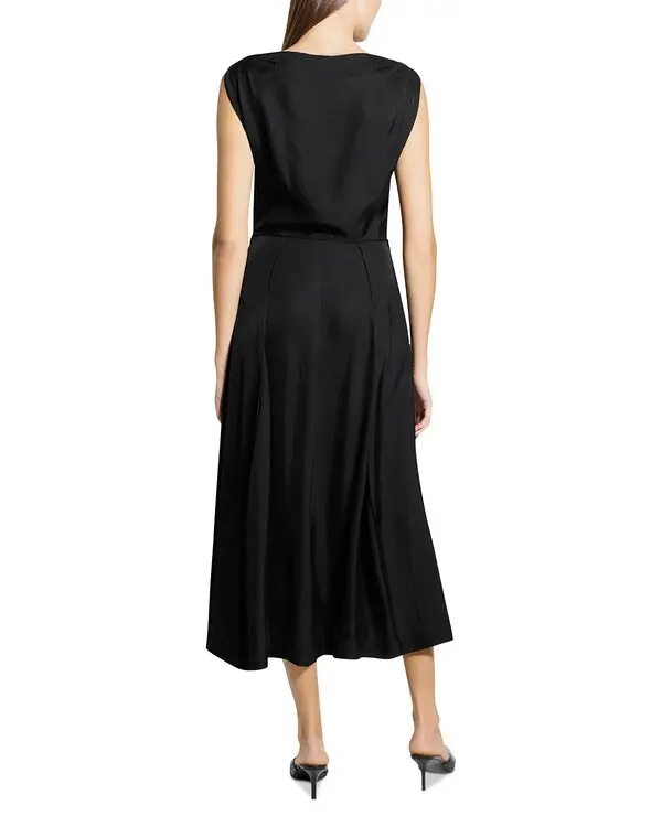 Theory Draped Midi Dress - Black
