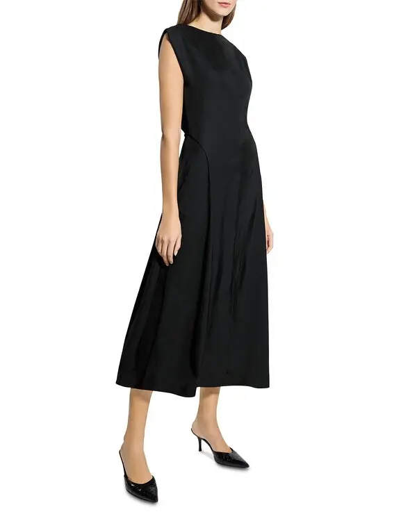 Theory Draped Midi Dress - Black