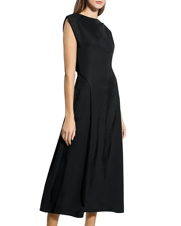 Theory Draped Midi Dress - Black