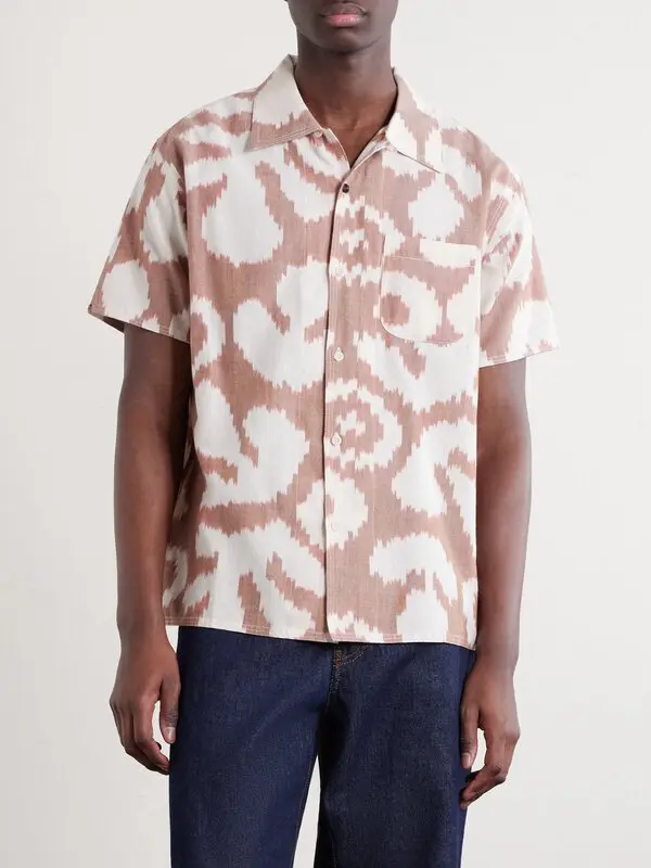 KARDO Chintan Embroidered Cotton Shirt - Brown
