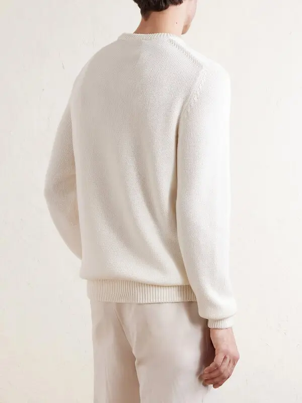 SLOWEAR Slim-fit Cotton Sweater - White