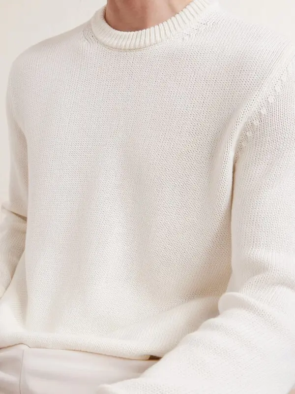 SLOWEAR Slim-fit Cotton Sweater - White
