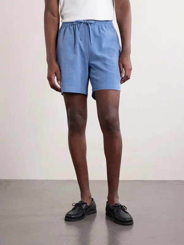KARDO Olbia Straight-leg Drawstring Shorts - Blue