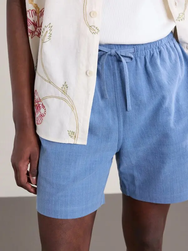KARDO Olbia Straight-leg Drawstring Shorts - Blue