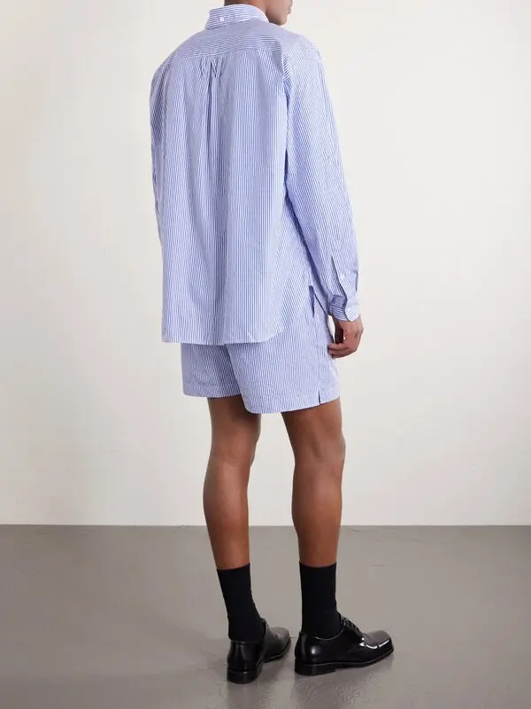 WILLY CHAVARRIA Veterano Striped Cotton-blend Shirt