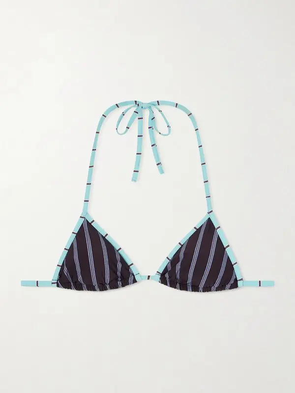 Staud Lido Triangle Bikini Top - Blue