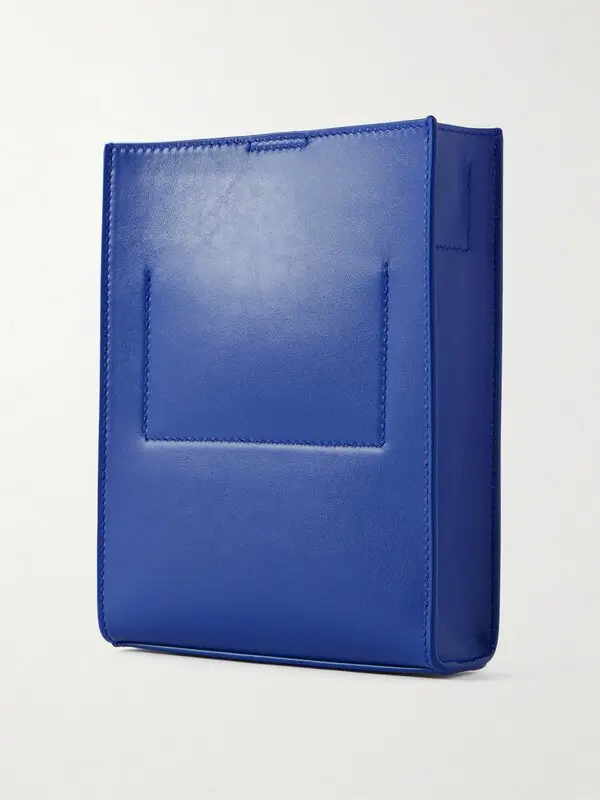JIL SANDER Tangle Leather Shoulder Bag - Blue
