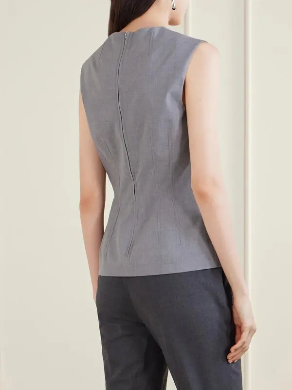 JIL SANDER Cut-out Layered Wool Blouse