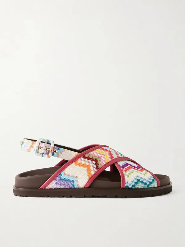 Missoni Allan Striped Leather-trimmed Lurex Sandals - Multi
