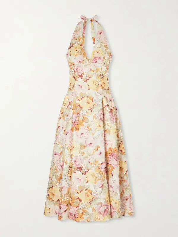 Faithfull The Brand Murano Floral-printed Linen Midi Dress - Multi